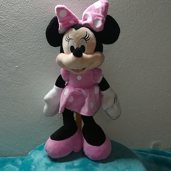 Disney | Toys | Disney Minnie Mouse Pink Plush W Polka Dot Dress | Poshmark